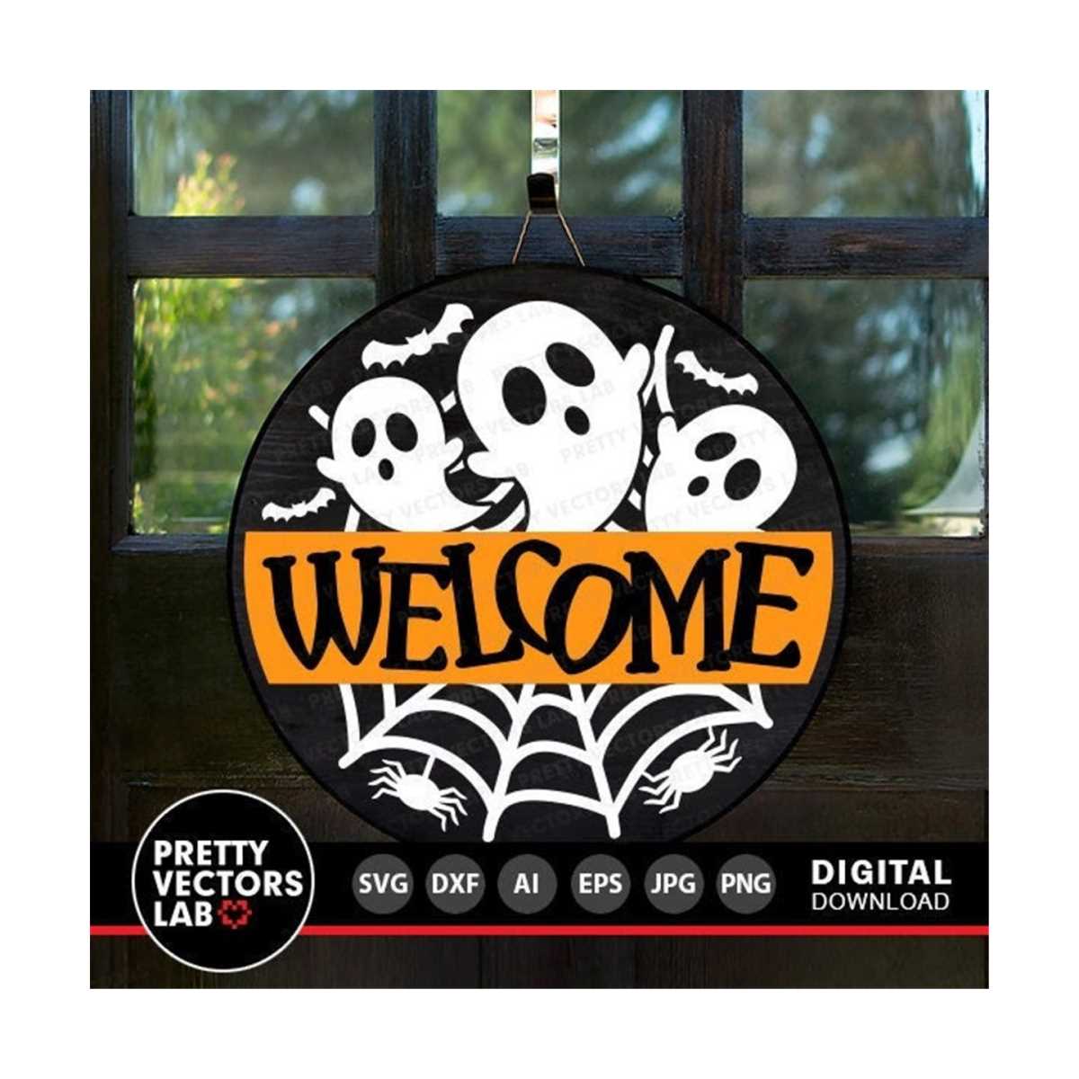 Welcome Svg, Halloween Cut Files, Ghouls Sign Svg, Dxf, Eps, | Inspire ...