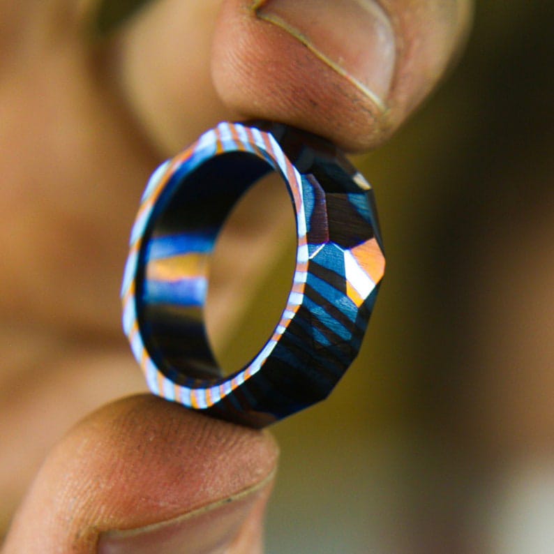 Titanium Damascus Ring | Inspire Uplift