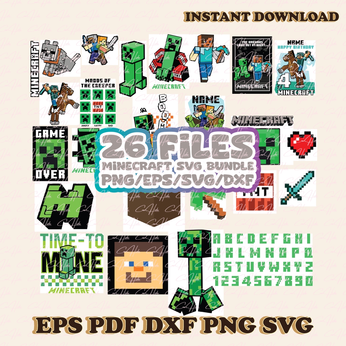Minecraft Video Game Series SVG Bundle Files For Cricut - Inspire Uplift