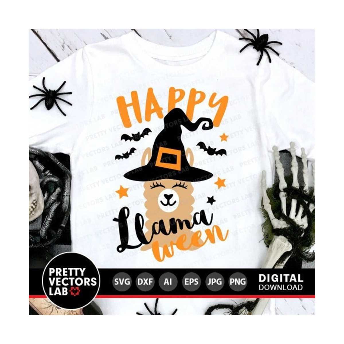 Happy Llamaween Svg, Halloween Llama Cut Files, Funny Hallow | Inspire ...
