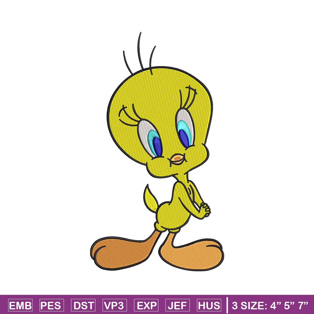 Tweety cartoon embroidery design, Tweety cartoon embroidery, | Inspire ...