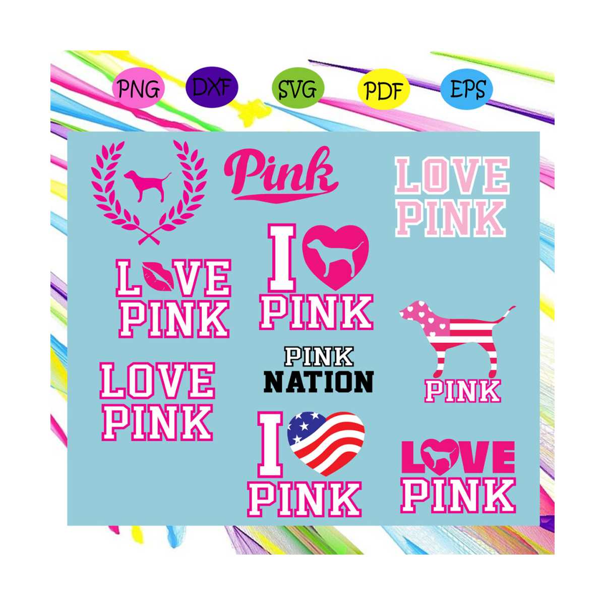 Love Pink Svg, Love Pink Clip Art, Pink Nation Svg, Love Pin - Inspire ...