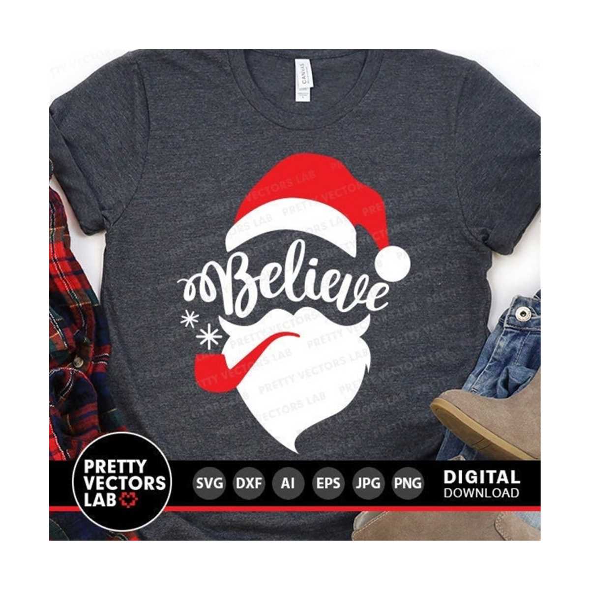 Christmas Svg, Believe Svg, Santa Face Svg Dxf Eps Png, Chri - Inspire ...