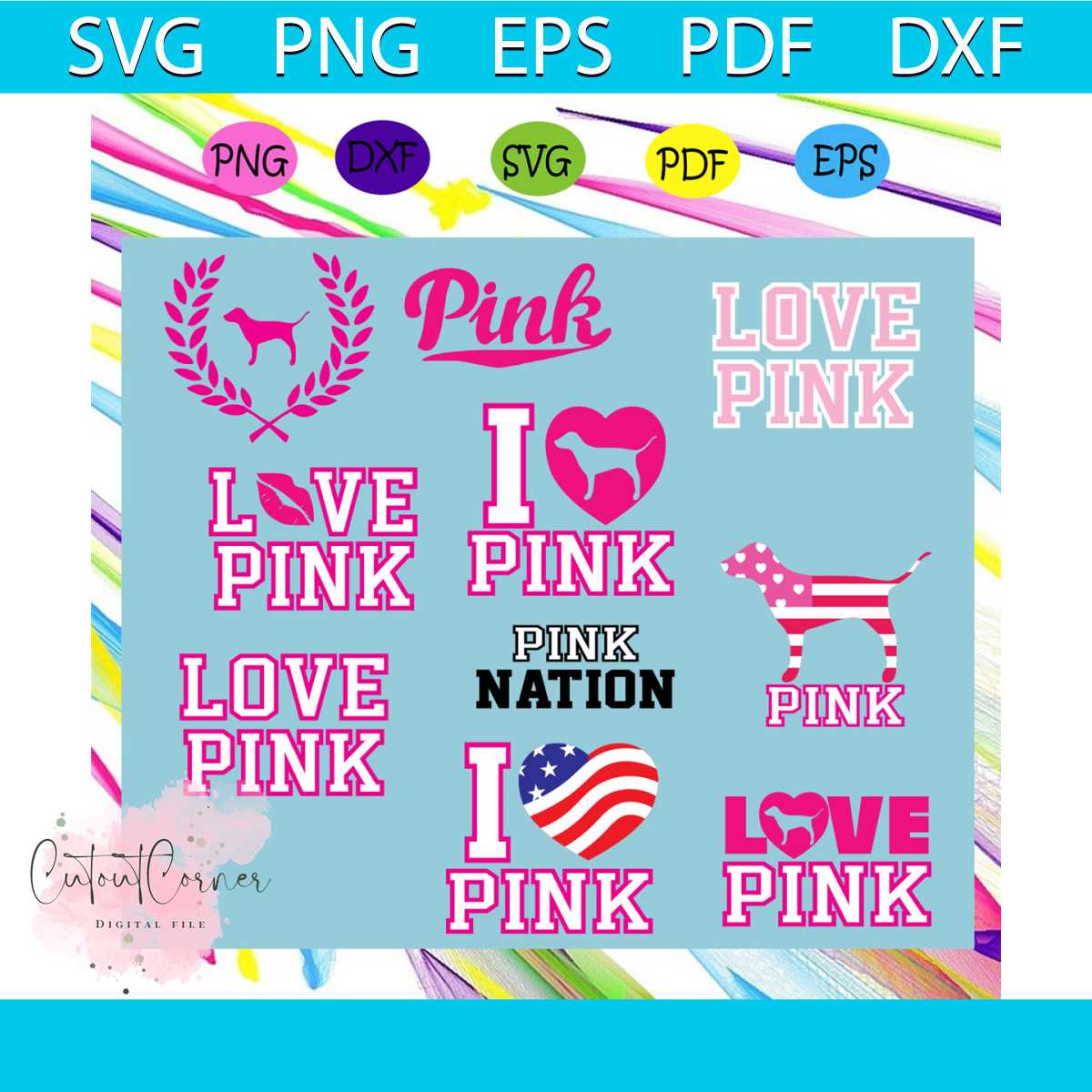 Love Pink Svg, Love Pink Clip Art, Pink Nation Svg, Love Pin | Inspire ...