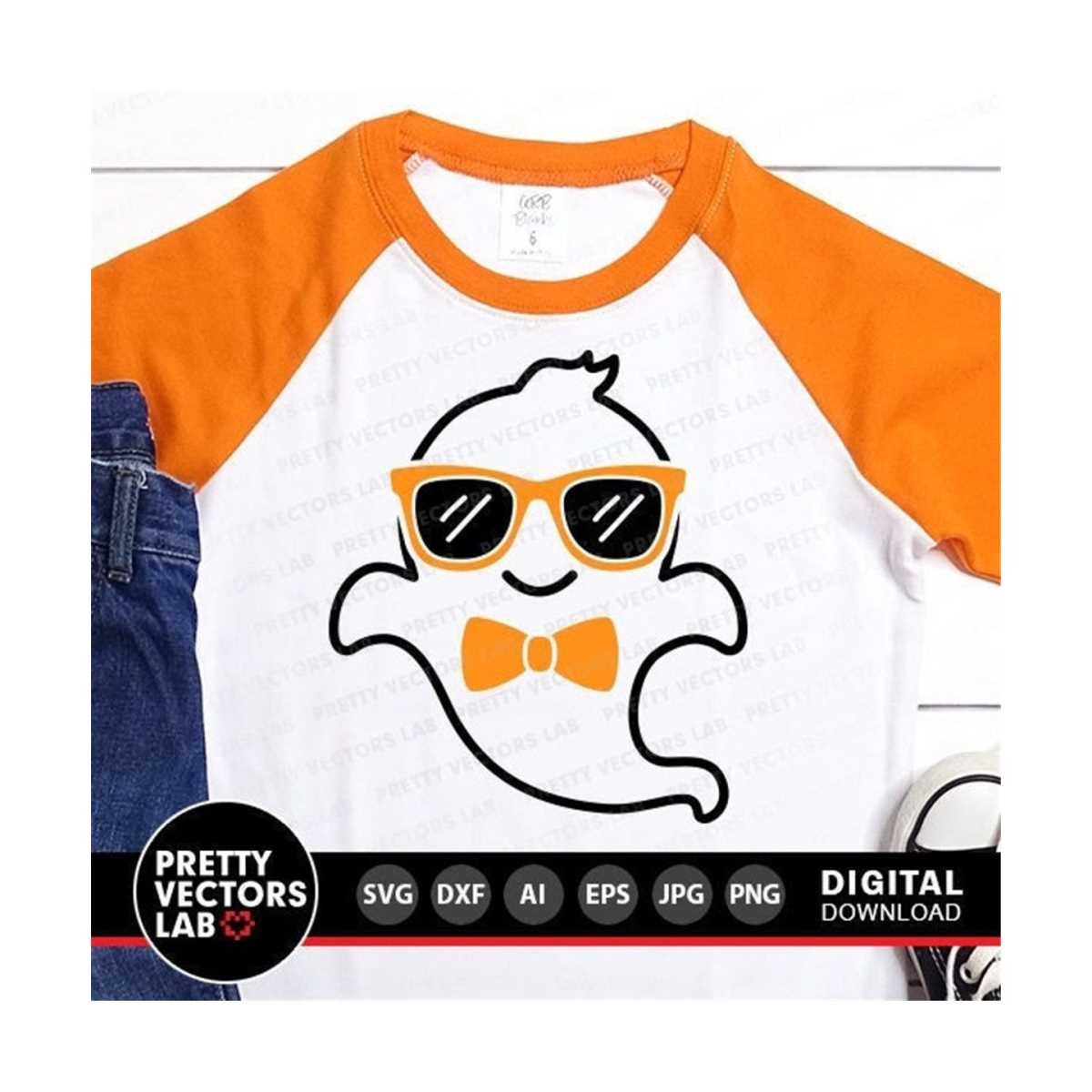 Boy Ghost Svg, Halloween Cut Files, Ghost with Sunglasses Sv | Inspire ...