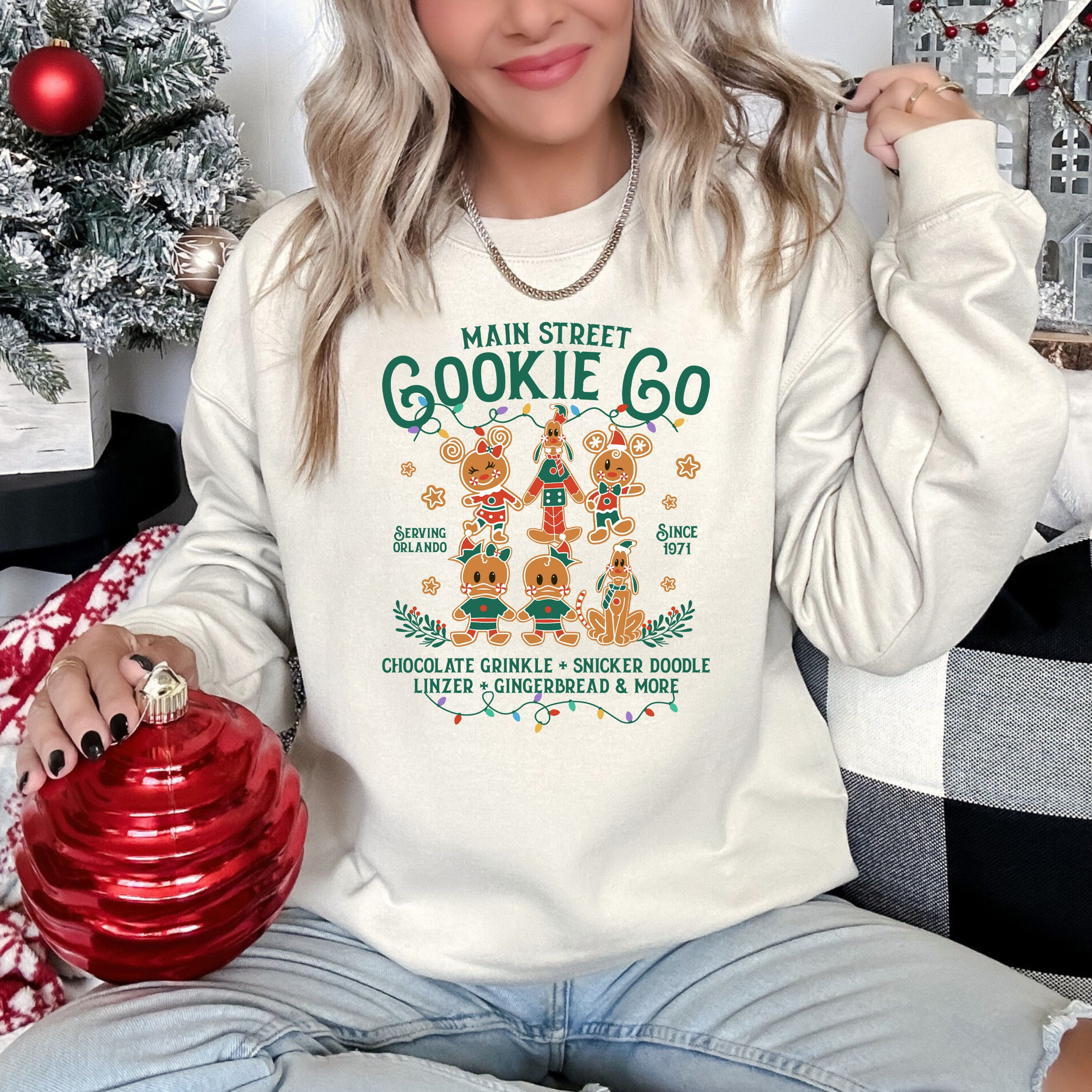 Disney Christmas Cookies Sweatshirt, Main Street Cookie Go S - Inspire Uplift
