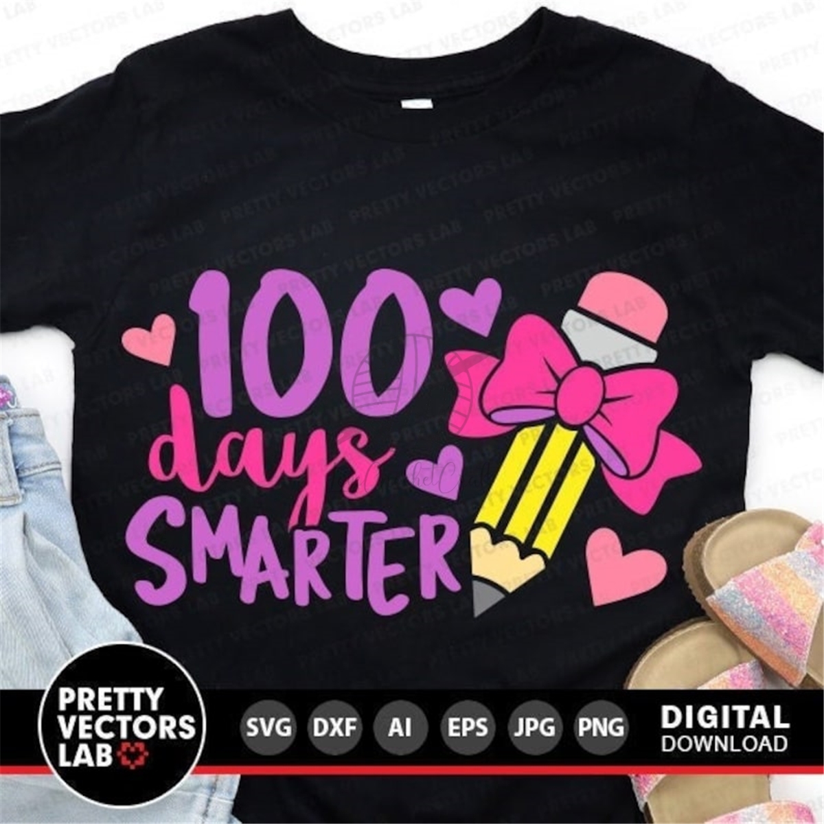 100 Days Smarter Svg, 100th Day of School Svg, Dxf, Eps, Png - Inspire ...