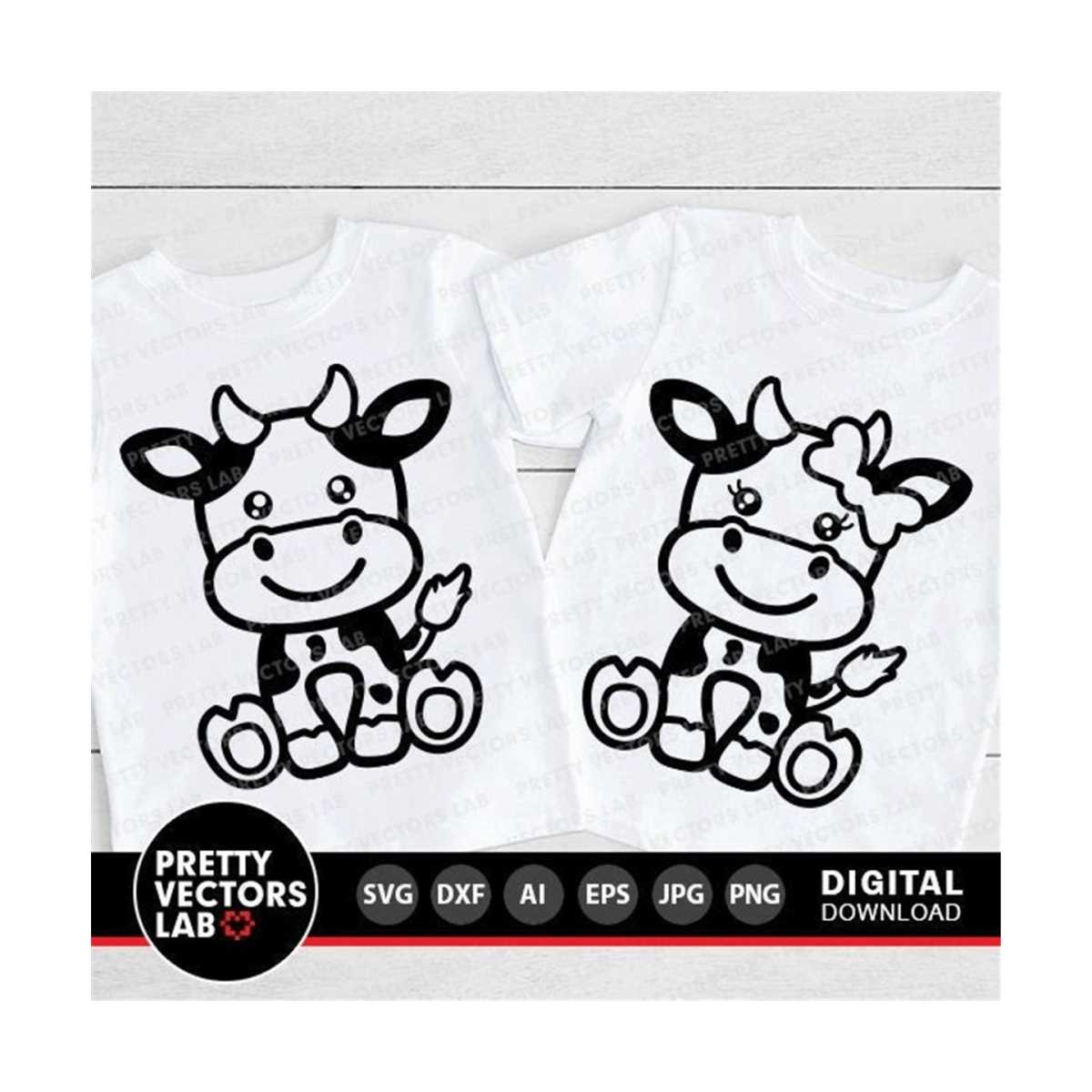 Cow Svg, Cow Outline Cut Files, Farm Animal Svg Dxf Eps Png, - Inspire ...
