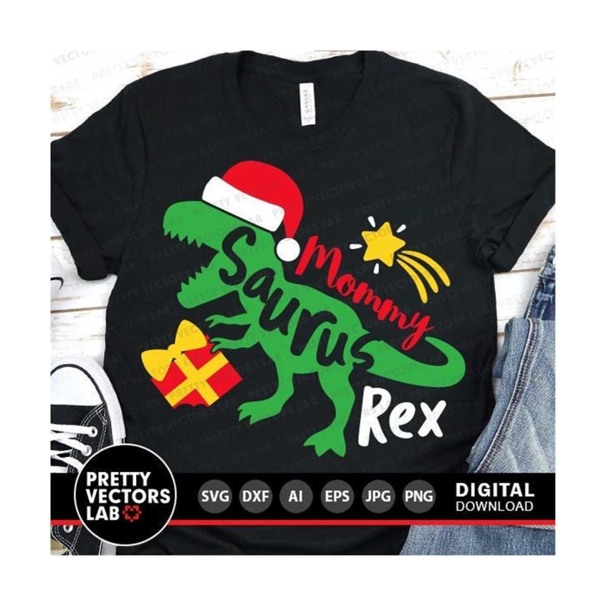 Christmas Dinosaur Svg, Mommy Saurus Svg, Santasaurus Rex Sv - Inspire ...