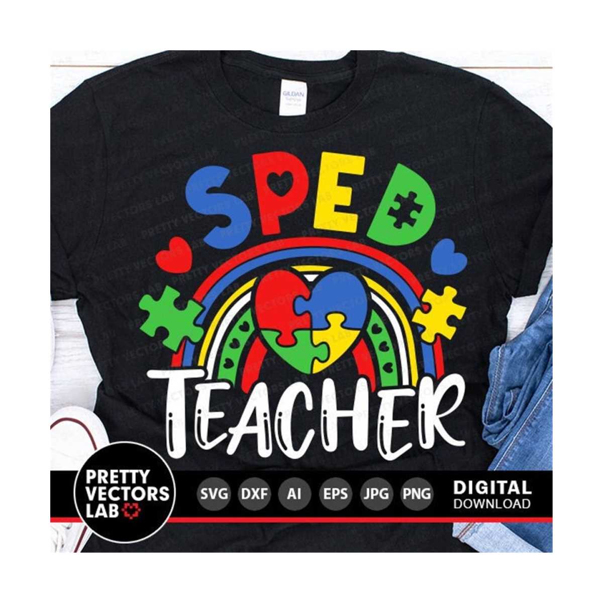 SPED Teacher Svg, Autism Teacher Cut Files, Rainbow Svg, Dxf - Inspire ...