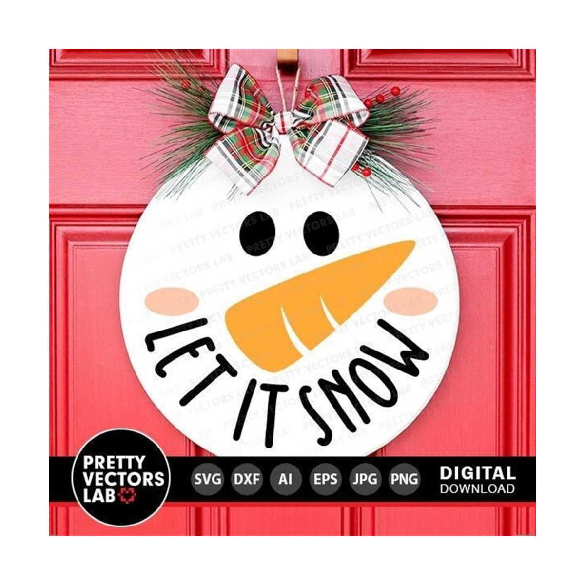 Winter Svg, Let It Snow Svg, Snowman Face Svg, Round Sign Sv | Inspire ...