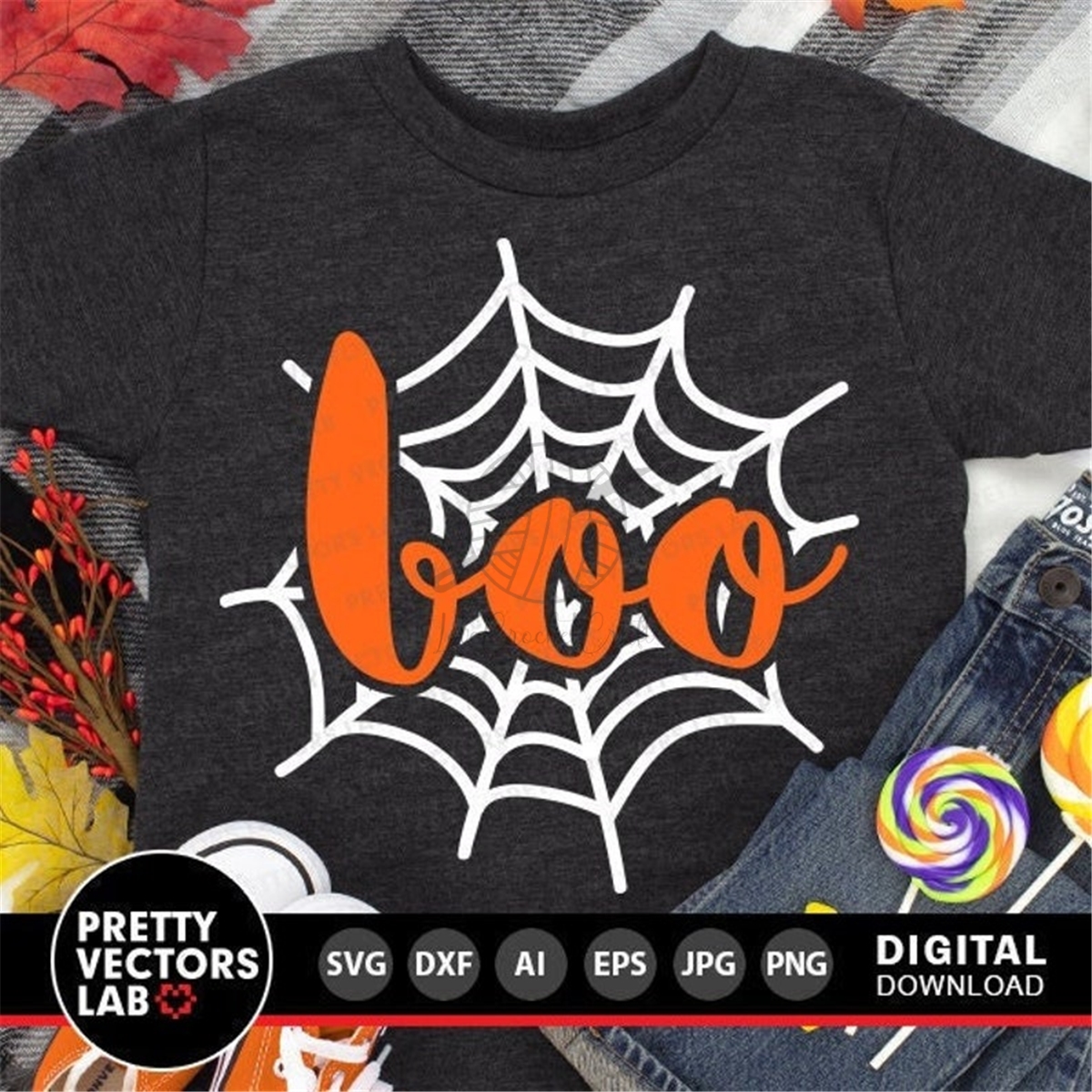 Boo Svg, Halloween Cut Files, Spider Web Svg, Dxf, Eps, Png, | Inspire ...