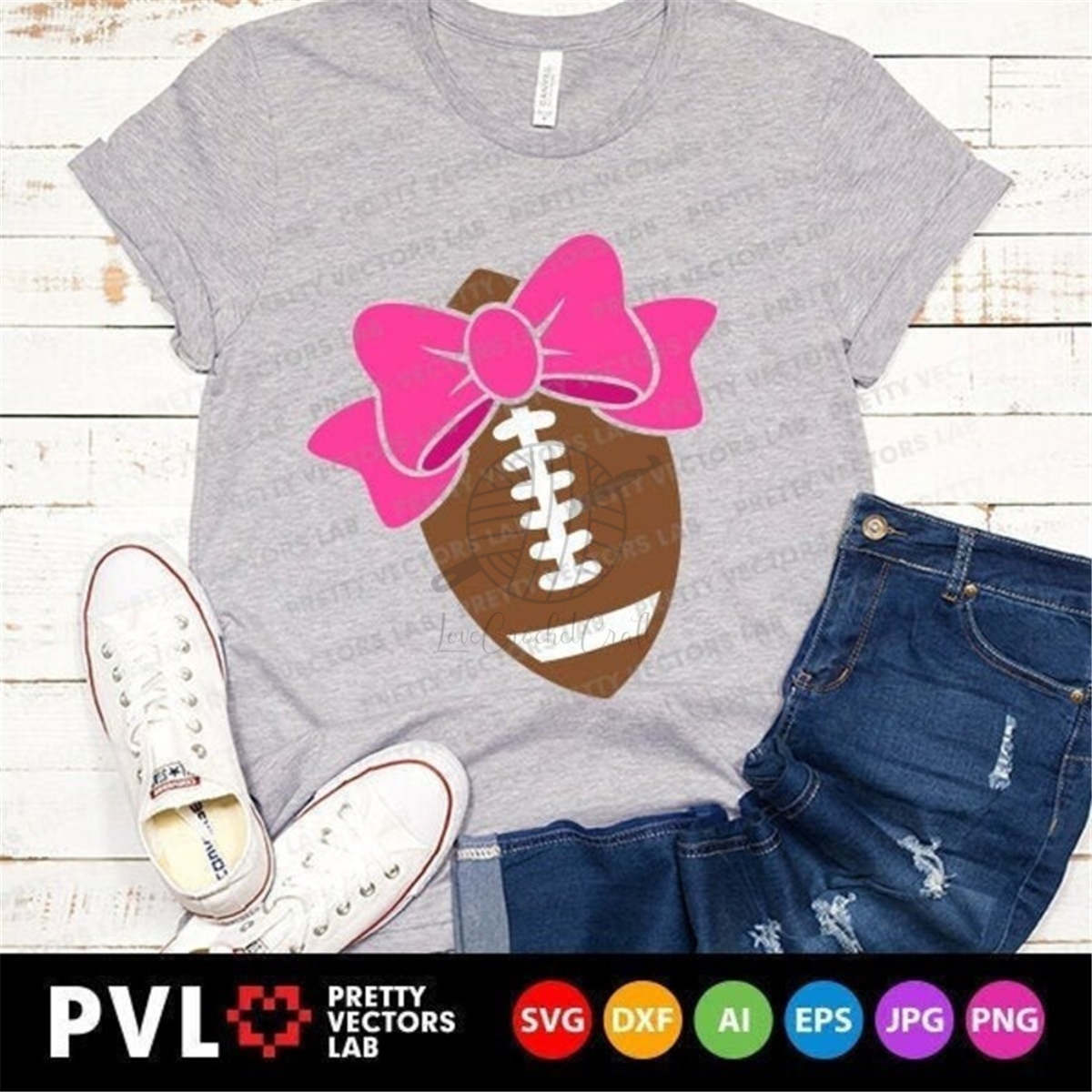 Football with Bow Svg, Football Svg, Kids Cut File, Cheer Si - Inspire ...