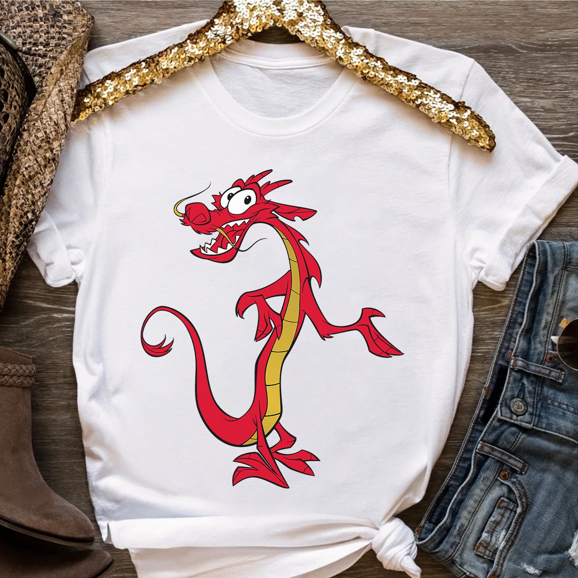 Funny Disney Mulan Characters Mushu Dragon Pose Shirt, Disne | Inspire ...