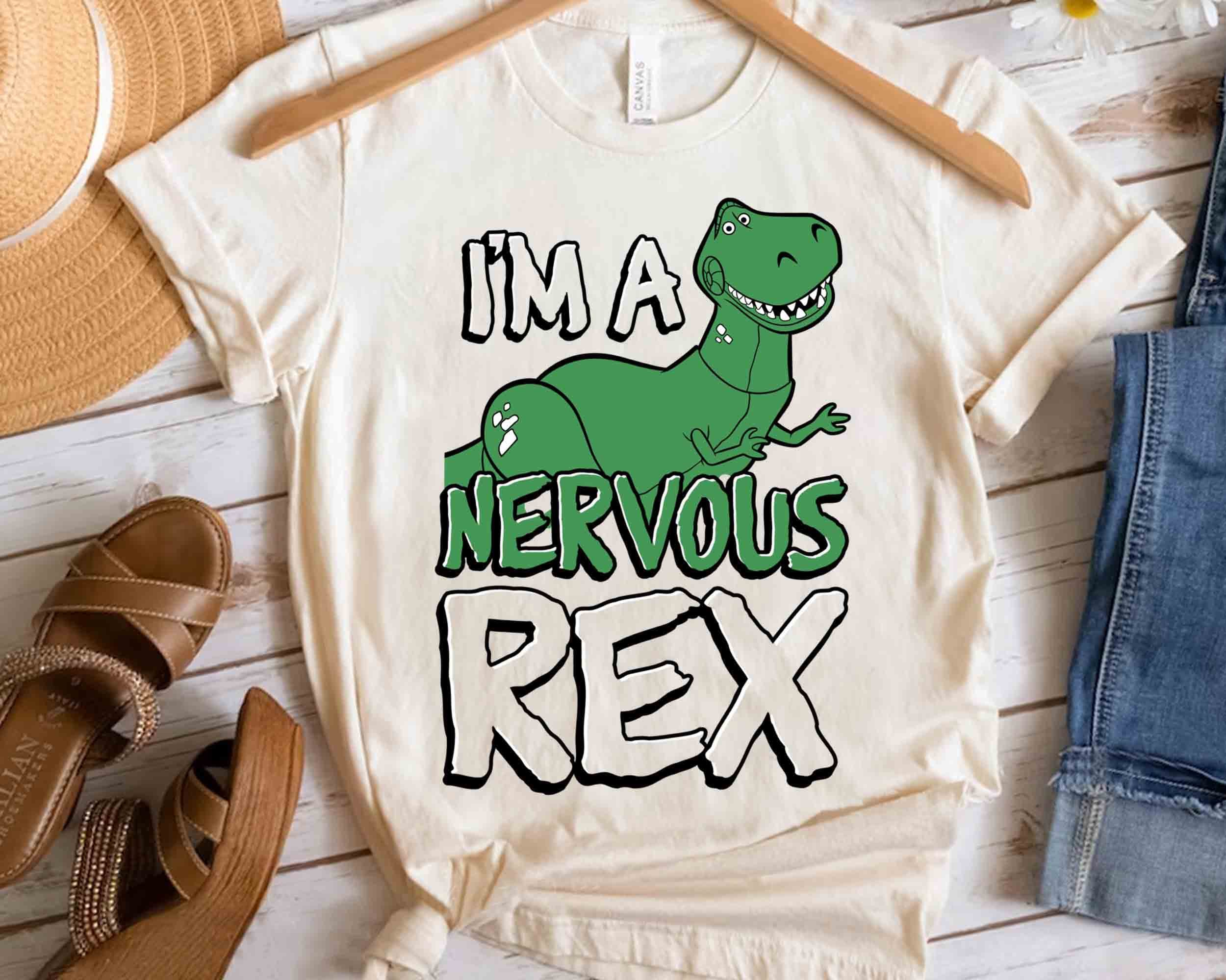 Funny Disney Pixar Toy Story Nervous Rex Graphic Shirt, Magi | Inspire ...