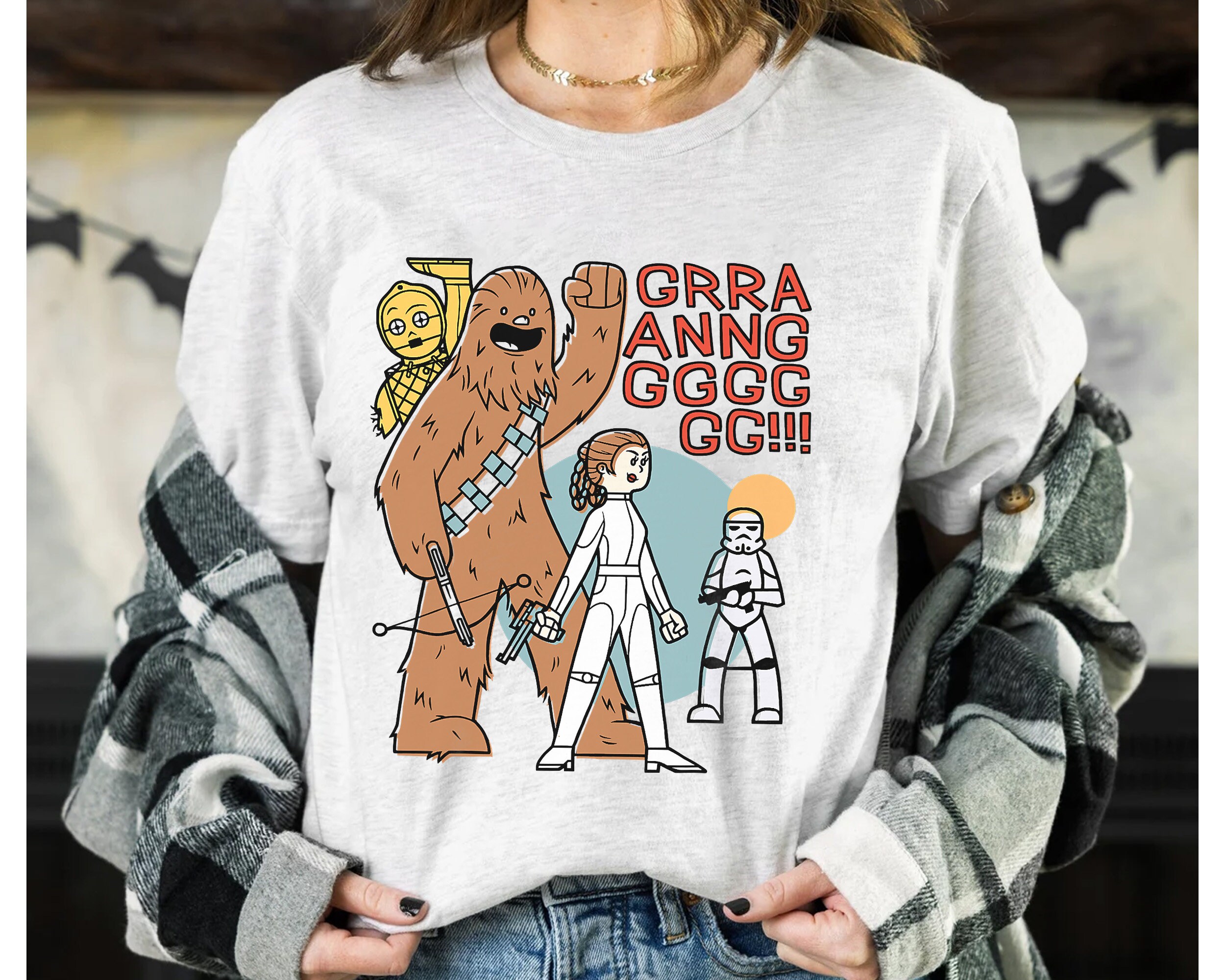 Funny Star Wars Rebels Chewbacca Leia C-3PO Cute Drawing Shi | Inspire ...