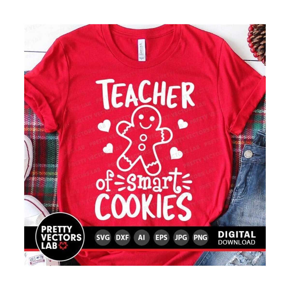 Christmas Svg, Teacher of Smart Cookies Svg, Gingerbread Svg - Inspire ...