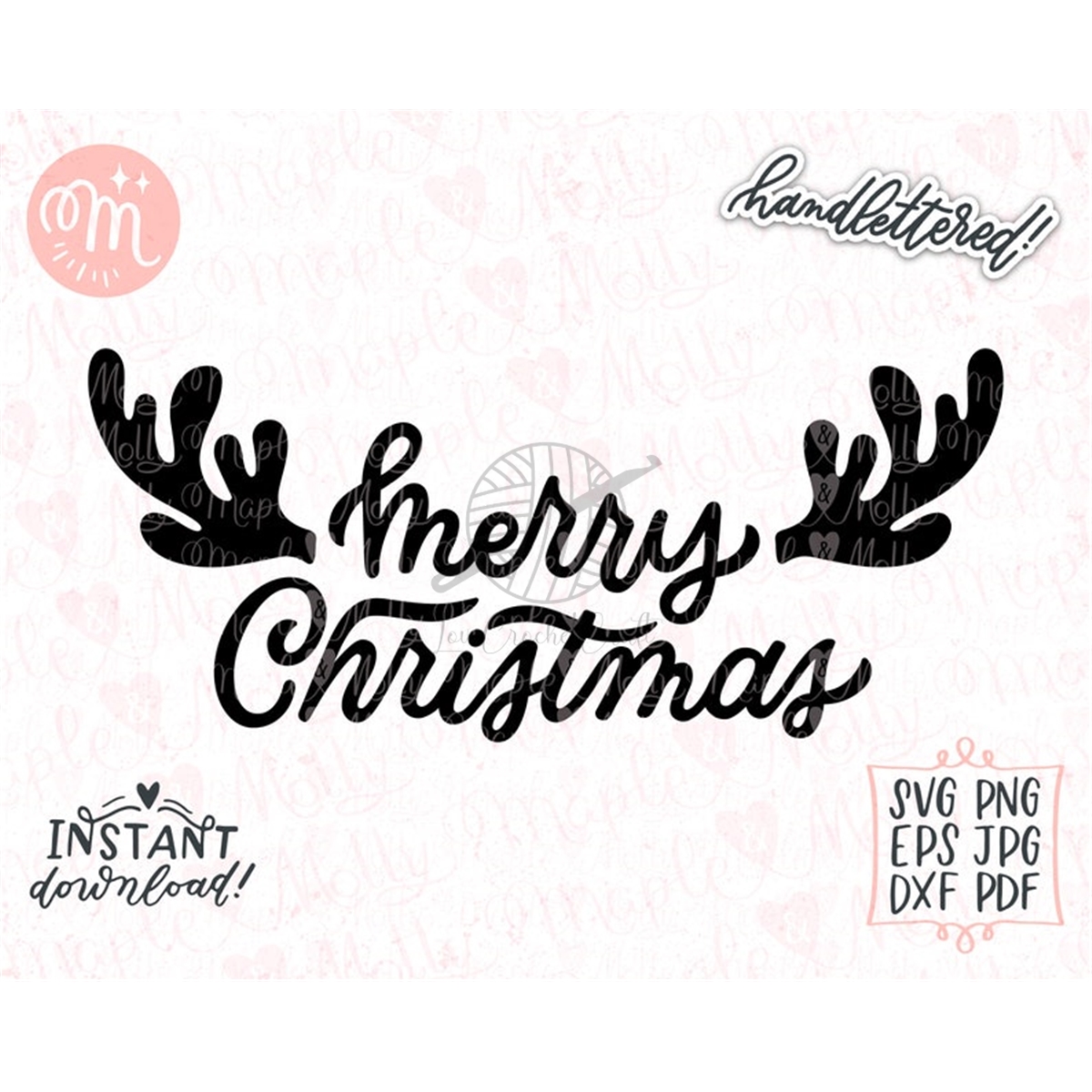 Merry Christmas Svg, Reindeer Svg, Antler Svg, Christmas Svg - Inspire ...