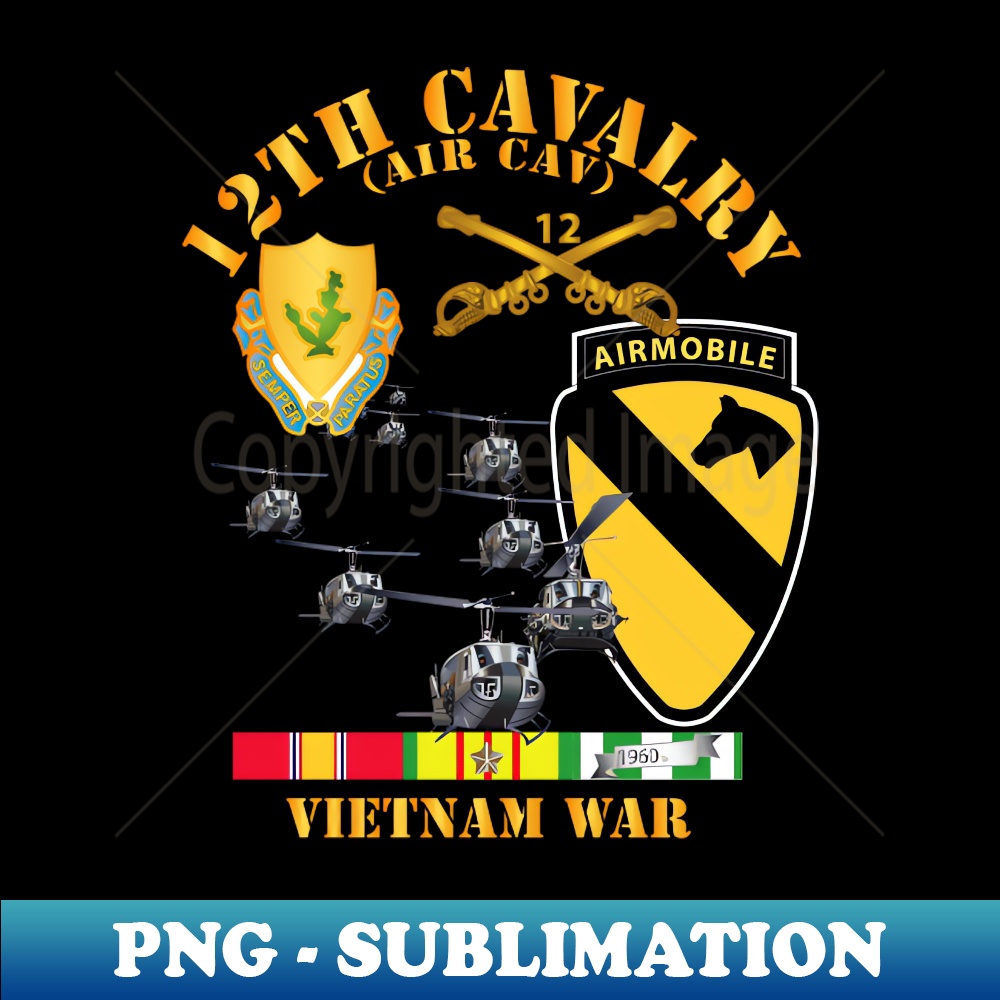 12th Cavalry Air Cav - 1st Cav Division w SVC - Premium PNG | Inspire ...