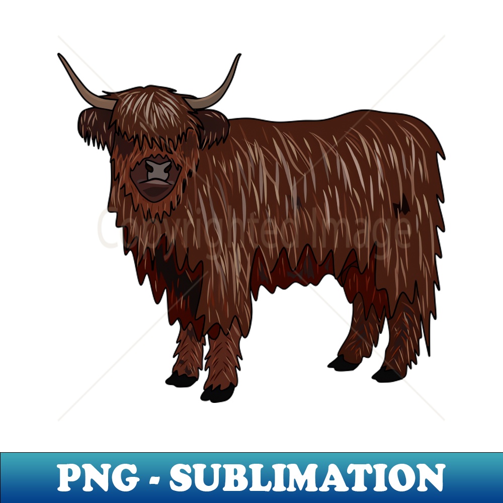 Highland cow cartoon illustration - High-Resolution PNG Subl | Inspire ...