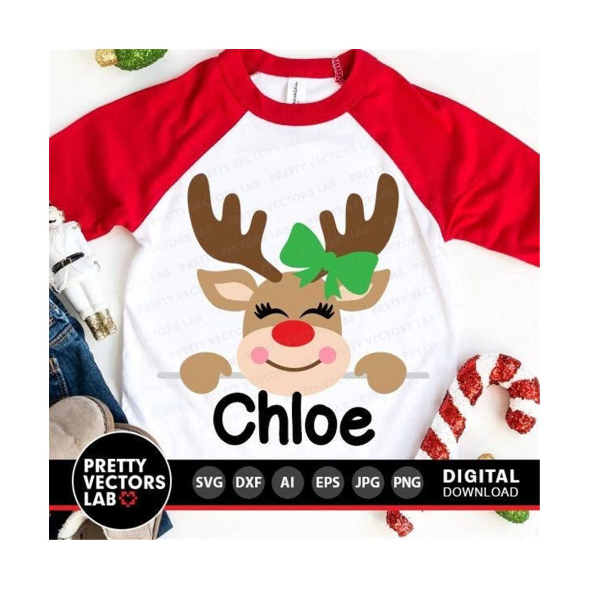 Christmas Svg, Reindeer Face Cut Files, Deer Svg Dxf Eps Png - Inspire ...