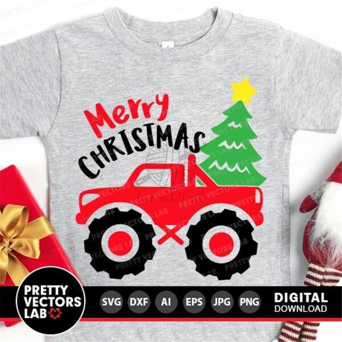 Christmas Truck Svg, Monster Truck Svg, Merry Christmas Svg | Inspire ...