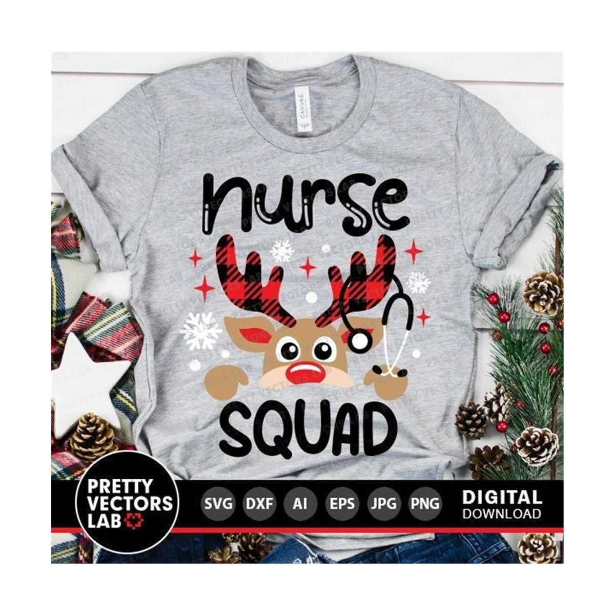 Nurse Squad Svg, Reindeer with Stethoscope Svg, Christmas Sv - Inspire ...