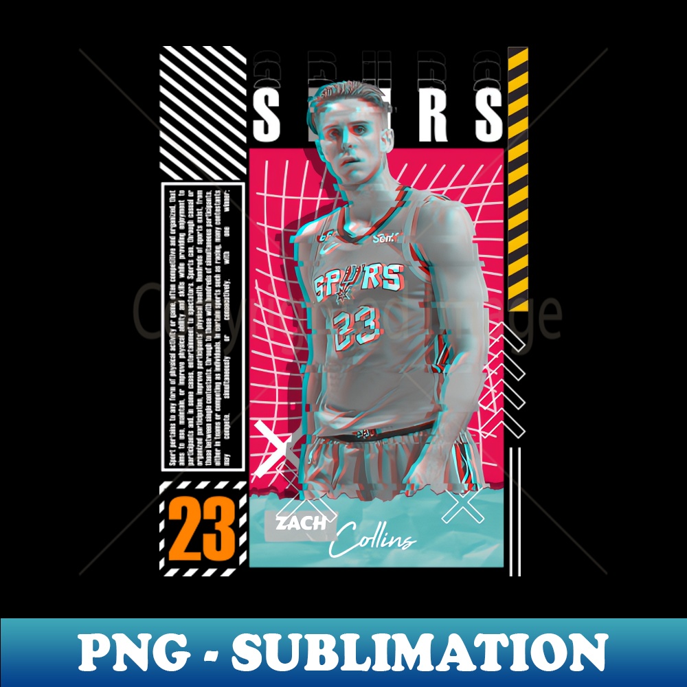 Zach Collins Basketball Design Poster Spurs - Retro PNG Subl | Inspire ...