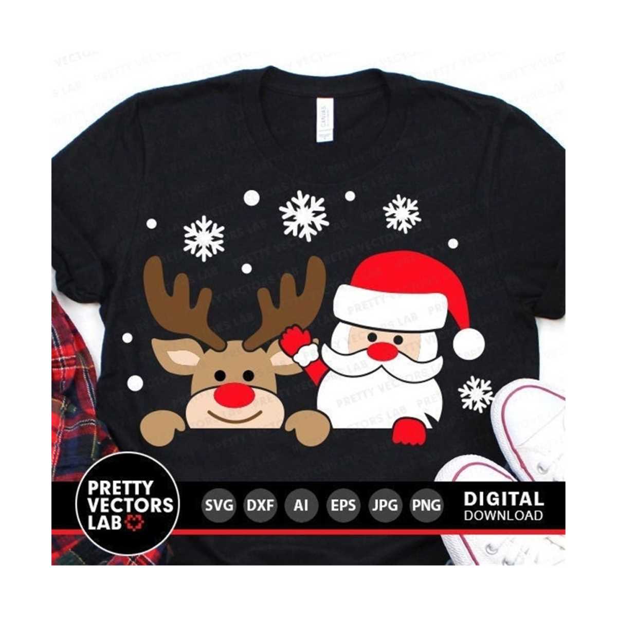 Santa Svg, Reindeer Svg, Christmas Cut Files, Santa Svg Dxf - Inspire ...