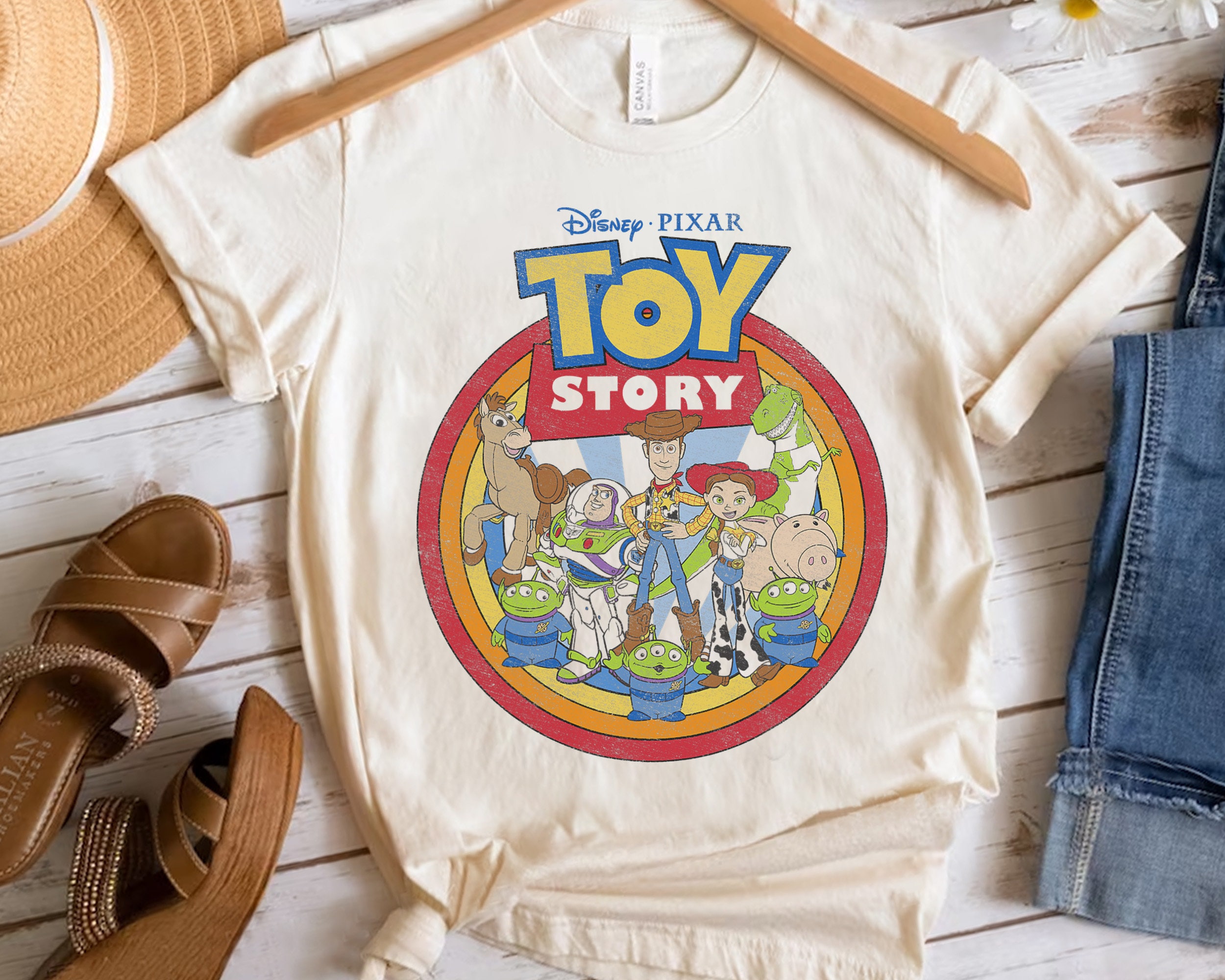 Retro Disney Pixar Toy Story Vintage Circle Portrait Logo S | Inspire ...