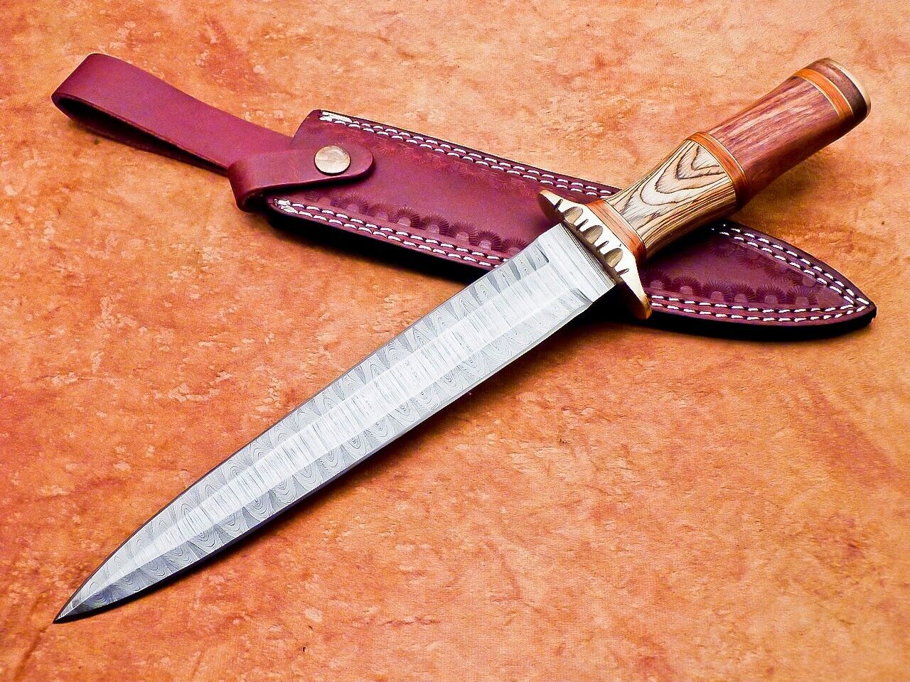 custom handmade Damascus steel double edge Dagger hunting ha - Inspire Uplift