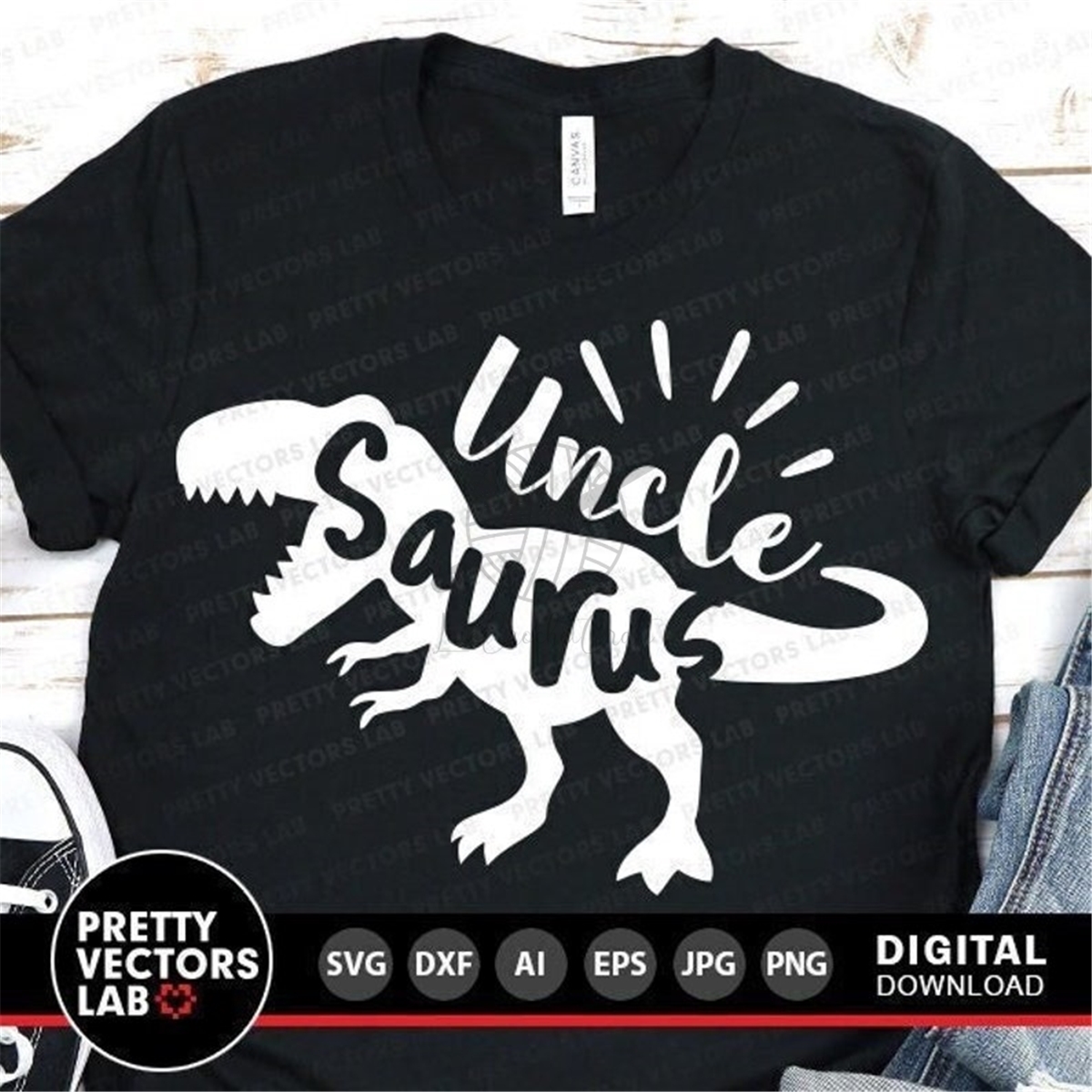 Uncle Saurus Svg, T-Rex Dinosaur Svg, Dinosaur Uncle Svg Dxf - Inspire ...