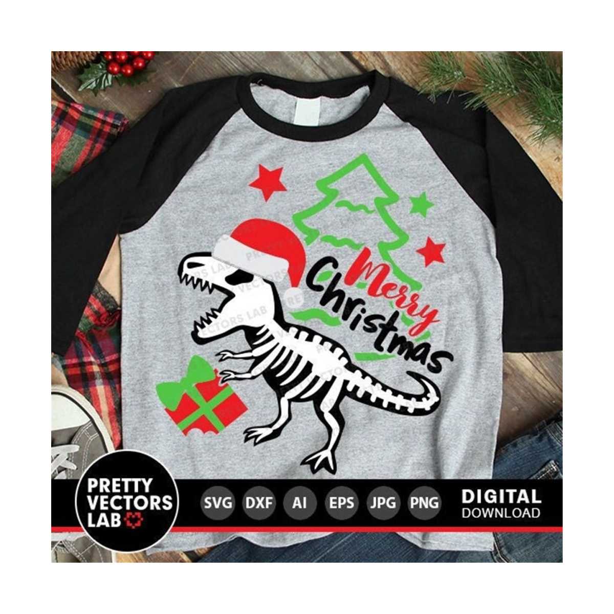 Christmas Dinosaur Svg, Santa T-Rex Svg, Funny Dino Cut File | Inspire ...