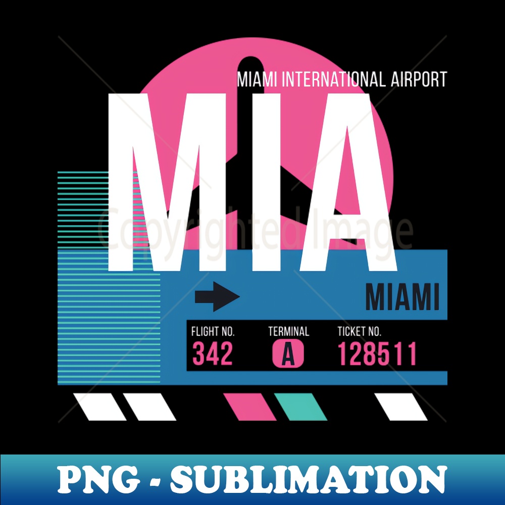 Miami MIA Airport Code Baggage Tag - Decorative Sublimation | Inspire ...