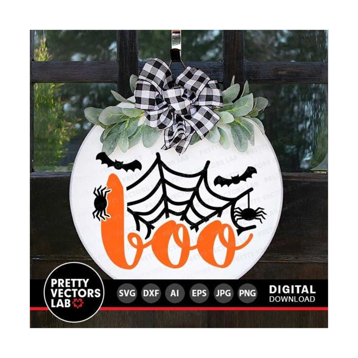 Boo Svg, Halloween Cut Files, Spider Web Sign Svg, Spooky Ba - Inspire ...