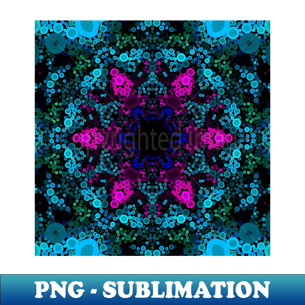 Dot Mandala Flower Blue Green and Pink - Exclusive PNG Subli | Inspire ...