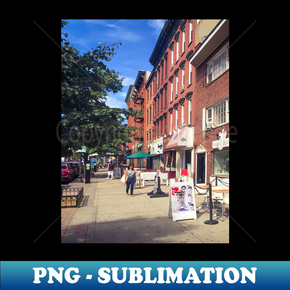 City Street Shops Red Bricks Houses Hoboken New Jersey - Hig - Inspire ...