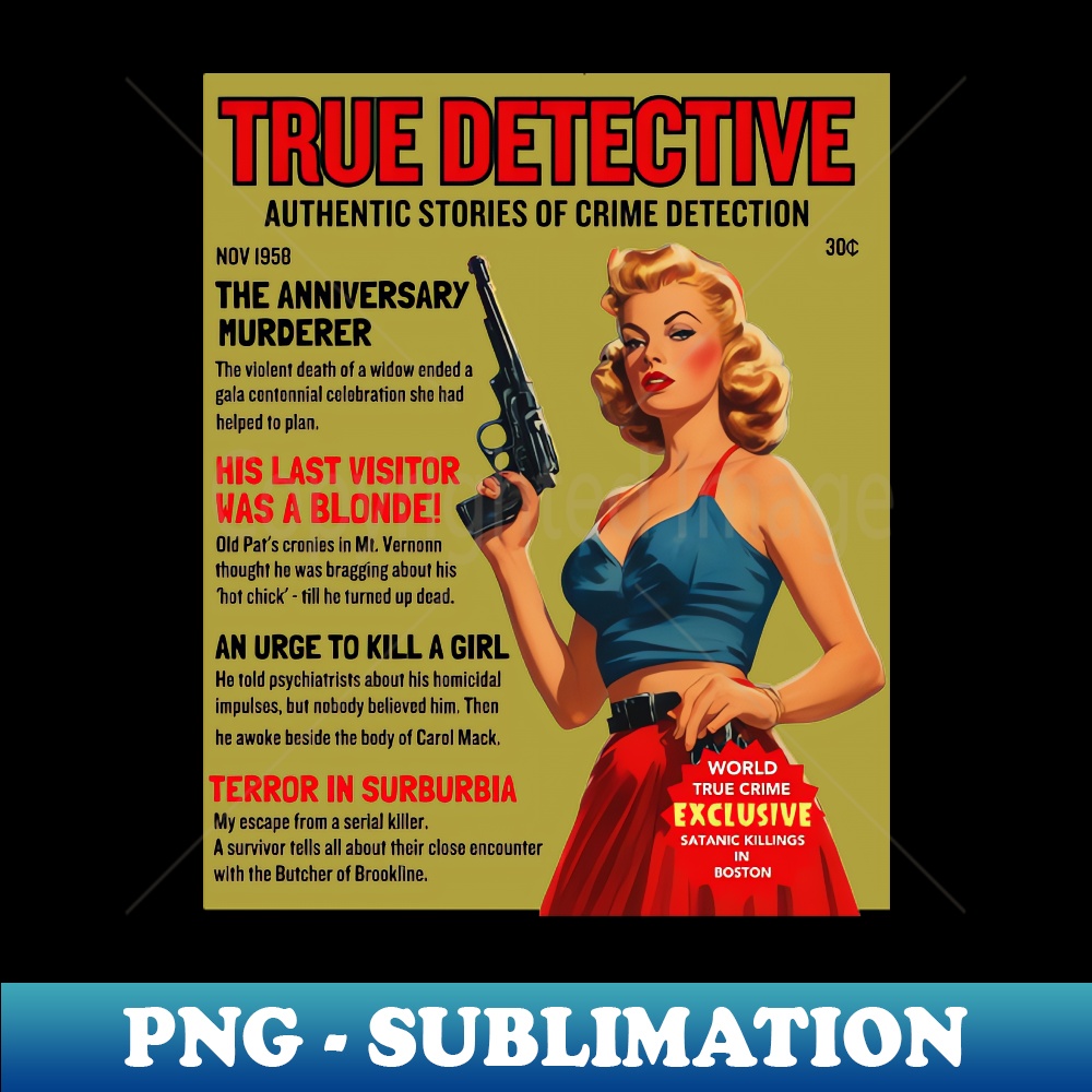 True Detective Vintage Magazine Cover - High-Resolution PNG | Inspire ...