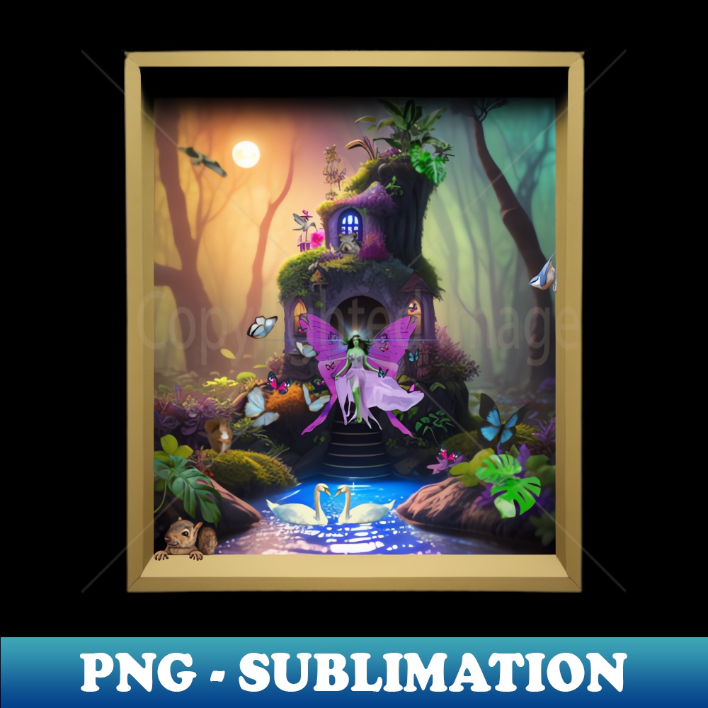 Fantasy fairy in enchanted forest - Sublimation-Ready PNG Fi | Inspire ...