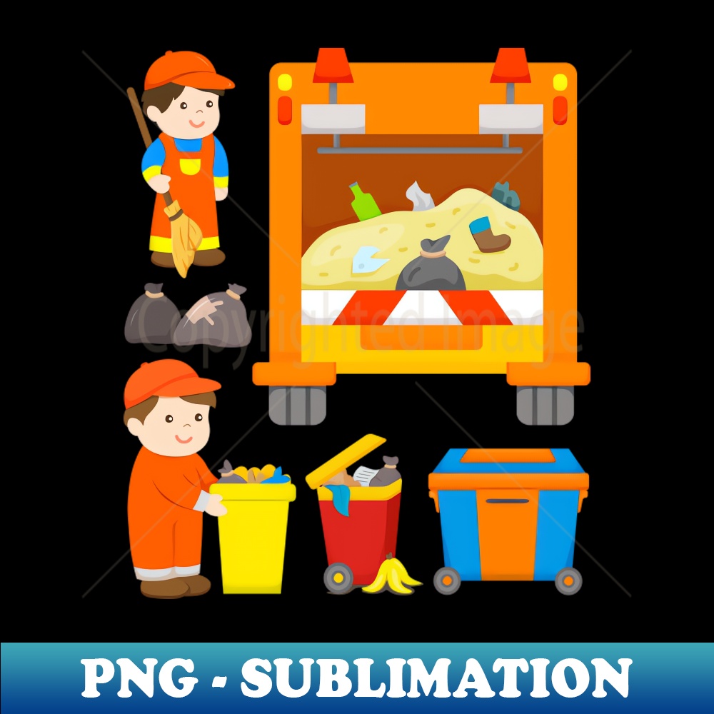 Garbage Truck Trash Collection Dustman Trashcans Boys - PNG - Inspire ...