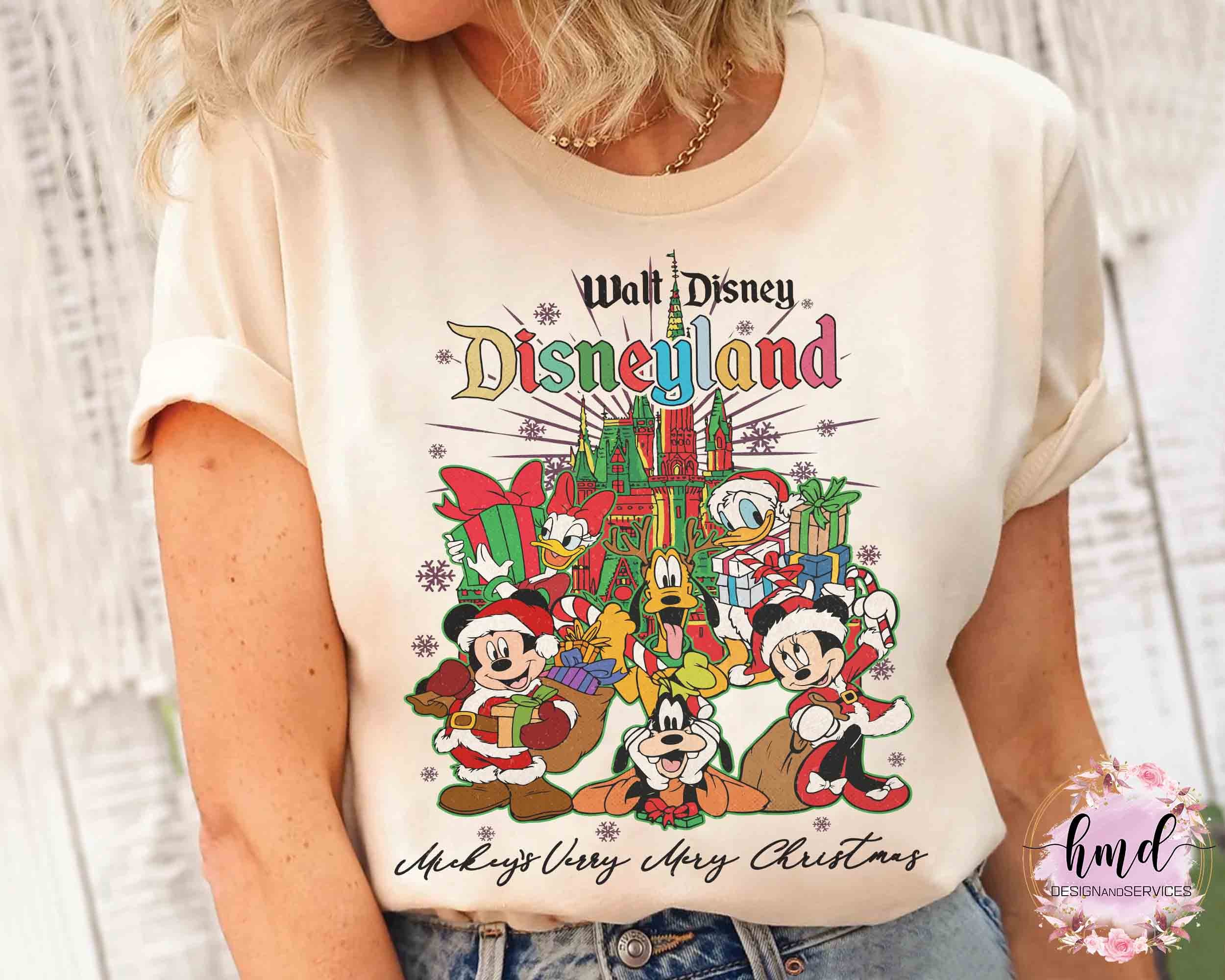 Walt Disney Cute Santa Mickey Mouse And Friends T-shirt, Mic | Inspire ...