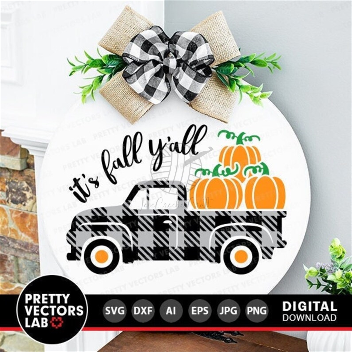 Plaid Pumpkin Truck Svg, It's Fall Y'all Svg, Fall Sign Cut | Inspire ...