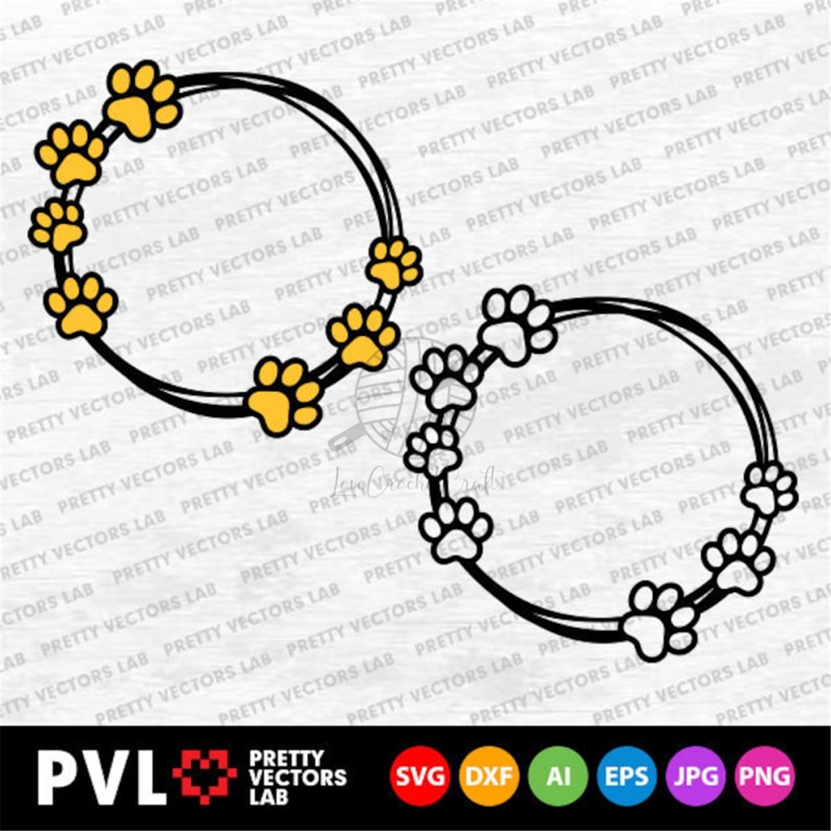 Paw Svg, Paw Print Circle Monogram Svg, Paws Frames Clipart, | Inspire ...