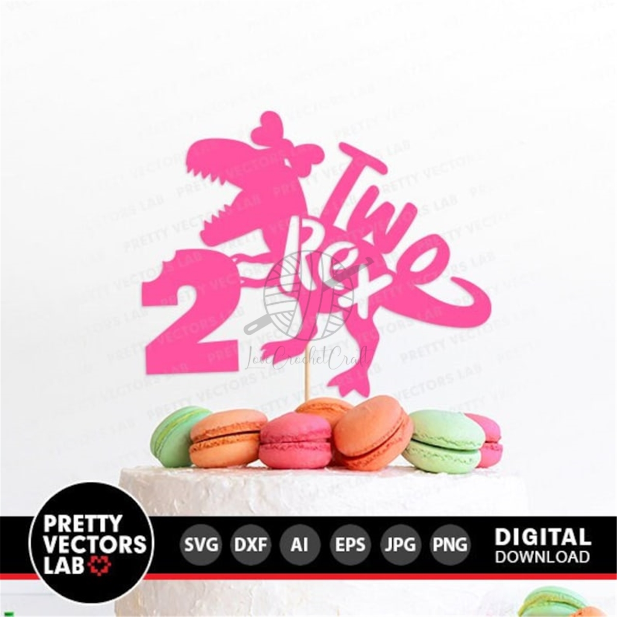 Two Rex Svg, Cake Topper Svg, Girls Svg, T-Rex 2nd Birthday | Inspire ...