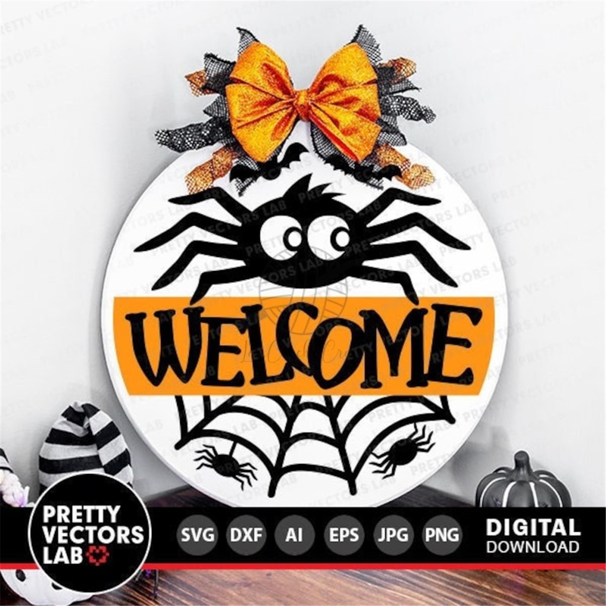 Welcome Svg, Halloween Cut Files, Spider Round Sign Svg, Spo - Inspire ...