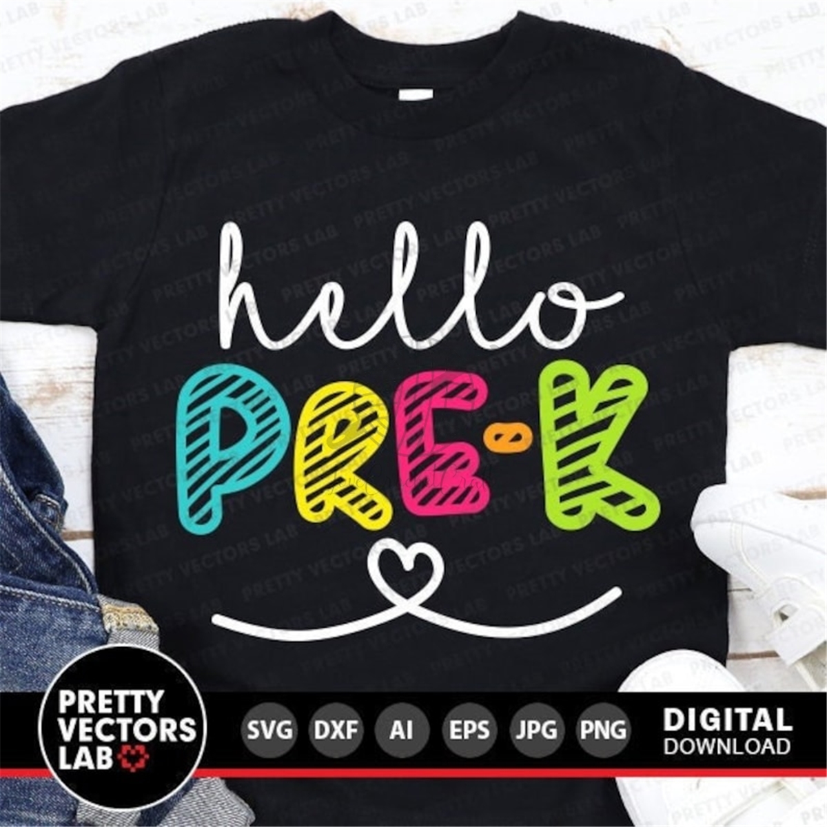 Hello Pre-K Svg, Back To School Cut Files, Preschool Svg, Te - Inspire ...
