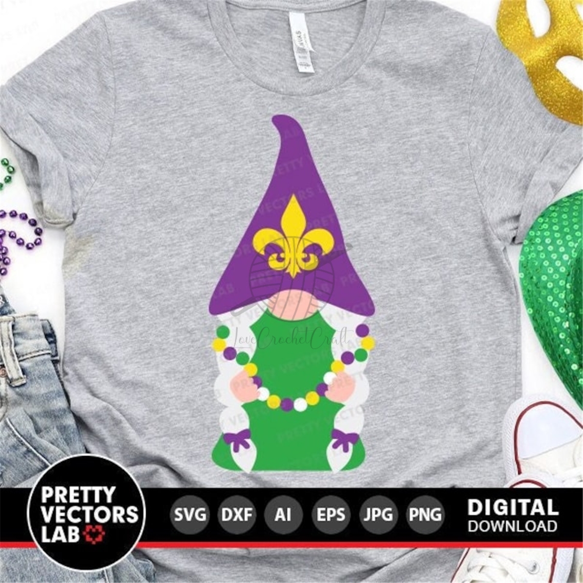 Mardi Gras Gnome Girl Svg, Mardi Gras Svg Dxf Eps Png, Gnome | Inspire ...