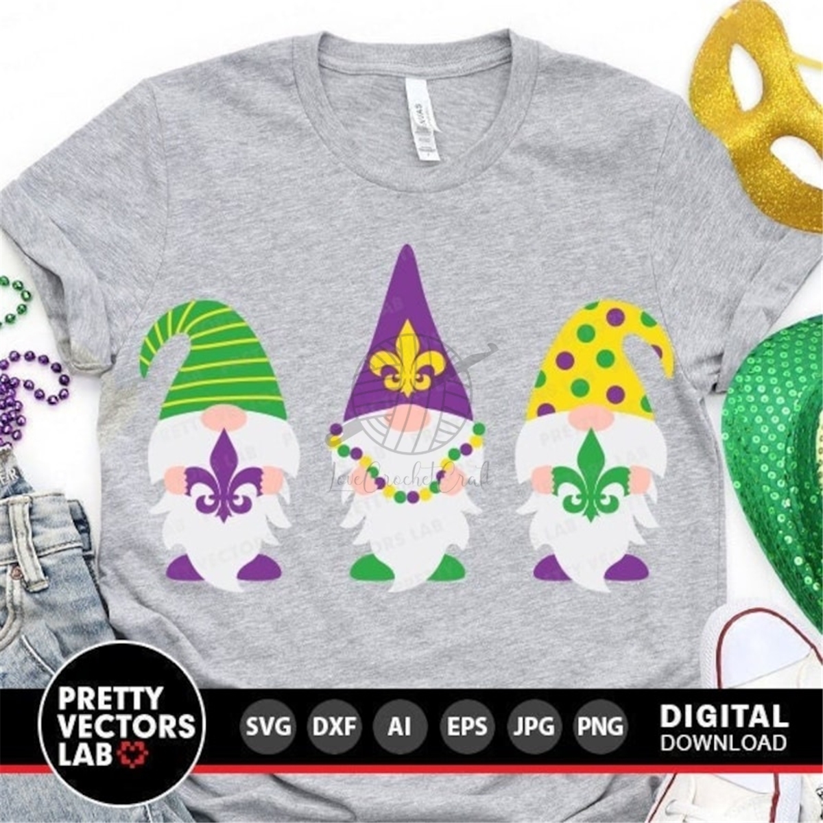 Mardi Gras Gnomes Svg, Mardi Gras Cut Files, Gnome Beads Svg | Inspire ...