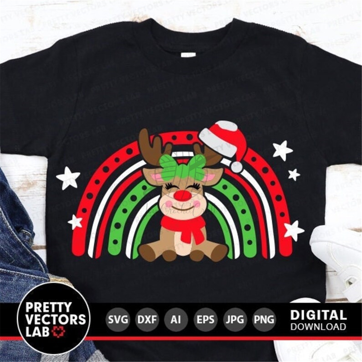 Christmas Svg, Girl Reindeer Svg, Rainbow Svg, Reindeer Svg, - Inspire ...
