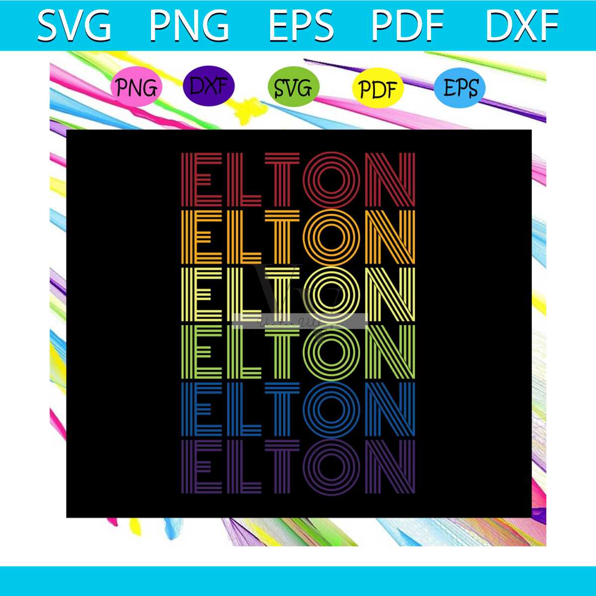 Retro style elton rainbow , rainbow svg, elton svg, rainbow | Inspire Uplift
